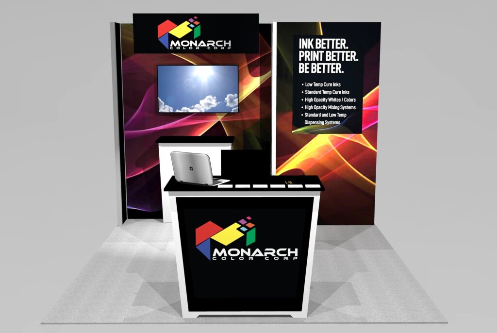 10 Ft. Backlit Trade Show Display Rental With Workstation
